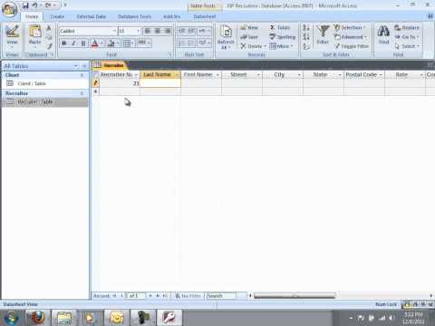 MS Access - Recruiter Table and Forms - YouTube