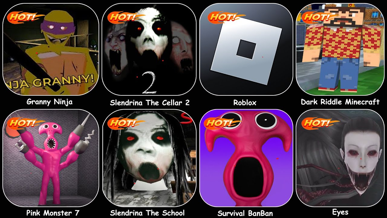 Granny Ninja,Slendrina The Cellar 2,Roblox,Dark Riddle Minecraft,Pink ...