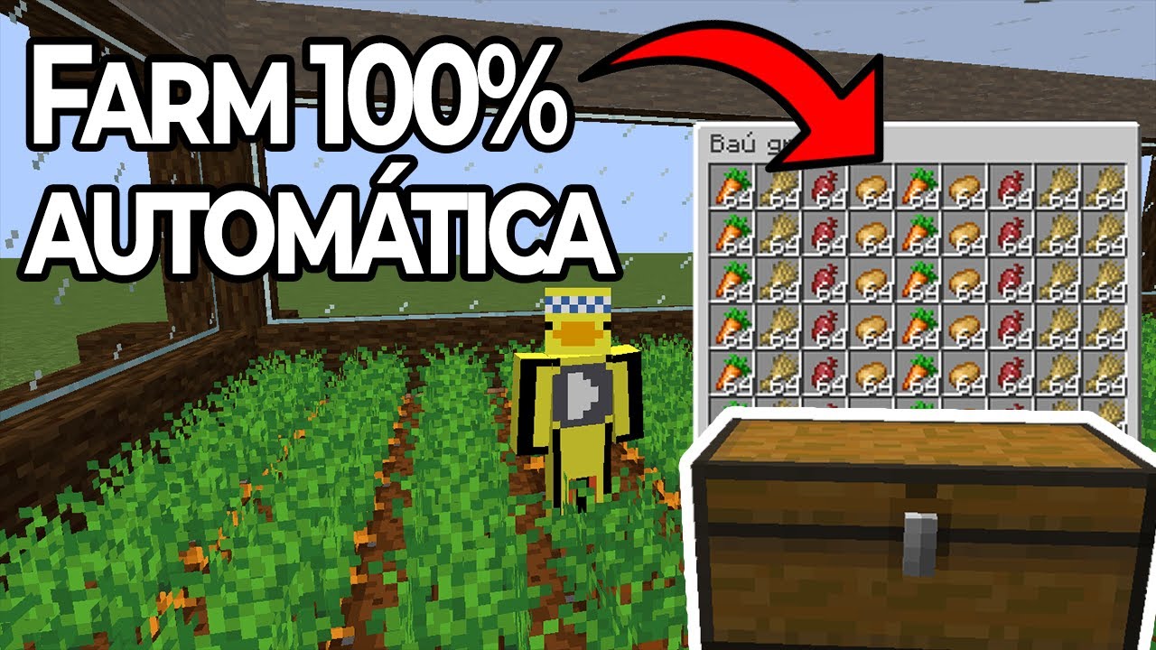 Farm de comida 100% automática minecraft 1.19 bedrock/java - YouTube