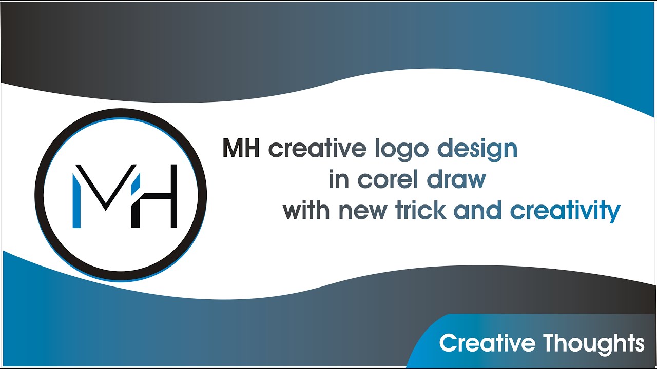 how to make MH logo design in corel draw - YouTube
