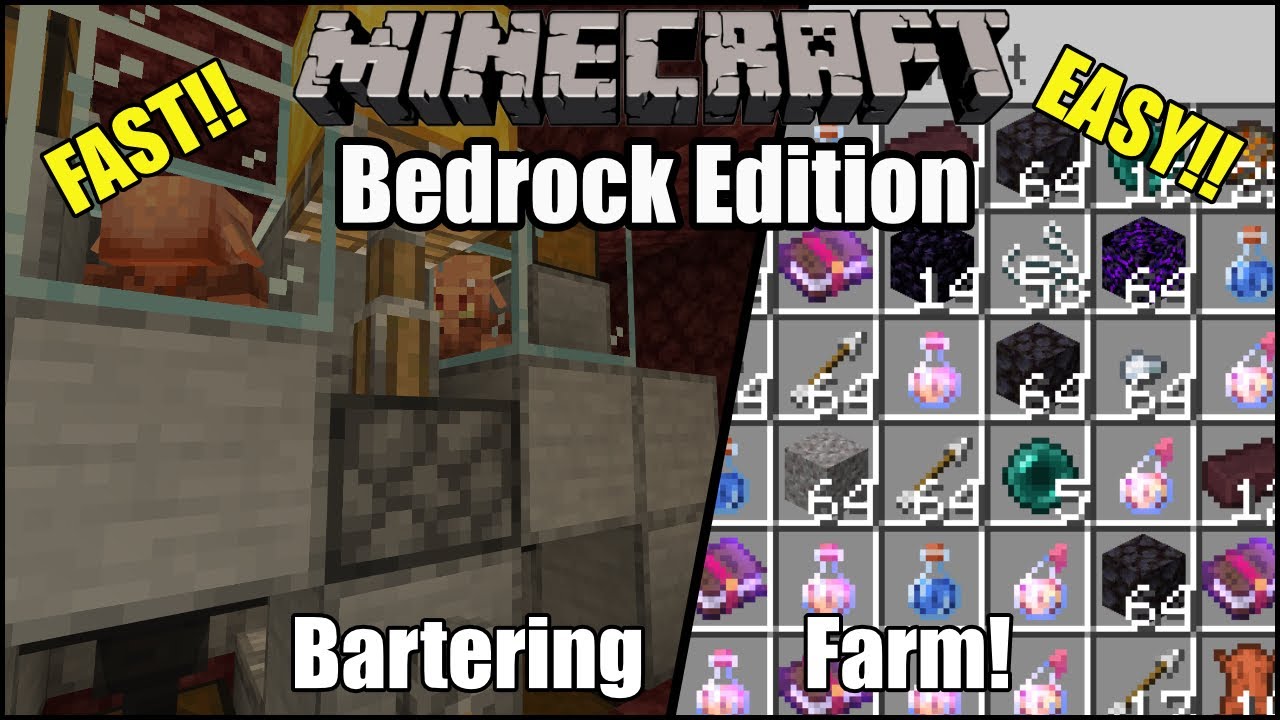 FAST EASY Bartering Farm Bedrock 1.19!! - YouTube