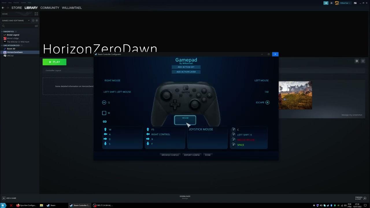 Setting Gyroscope With Switch Pro Controller on Steam and Solving Gyro Drift - YouTube