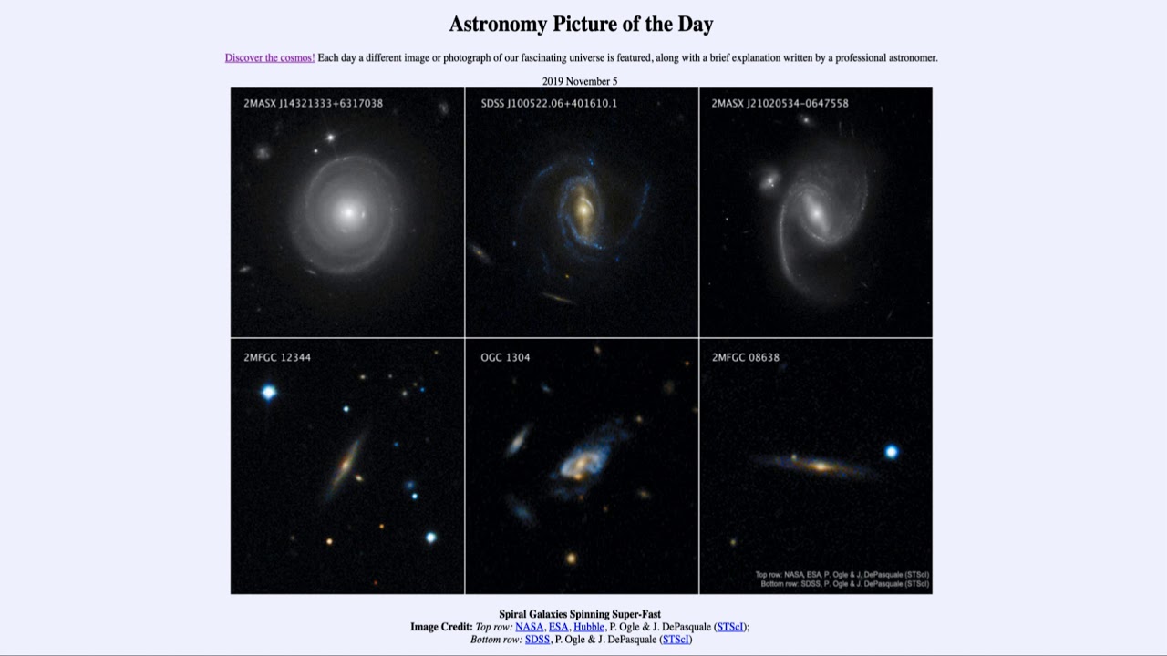 2019 November 05 - Spiral Galaxies Spinning Super Fast - YouTube