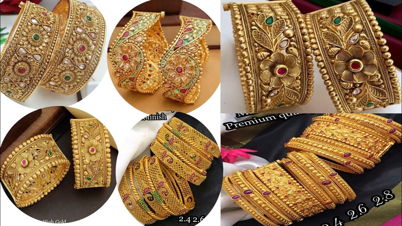 Different Different styles New Bangle set || Gold plated kangan designs ...