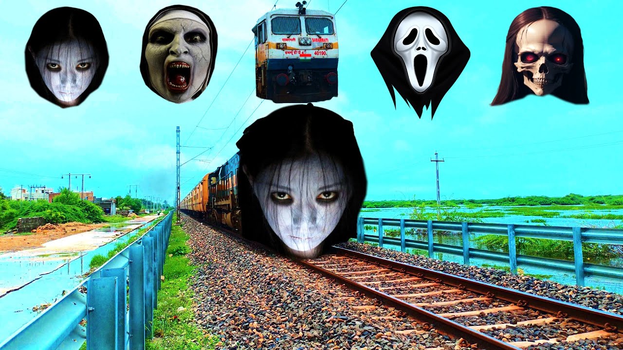 super horror ghost train face funny model video | funny horror face ...