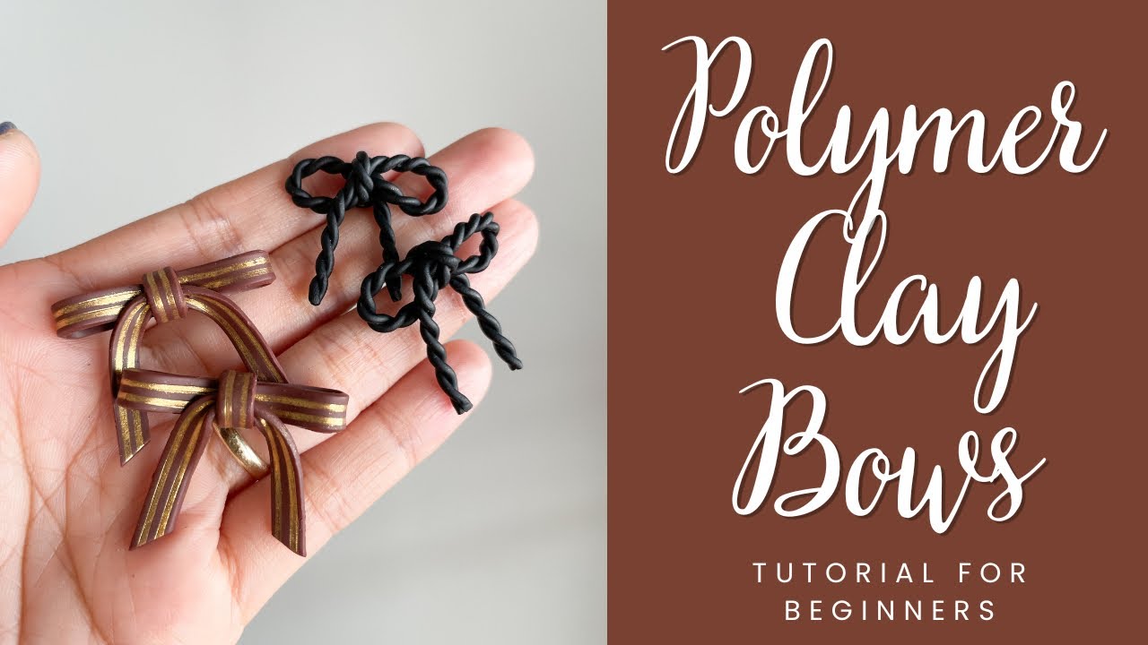 HOW TO MAKE POLYMER CLAY BOWS | easy polymer clay tutorial for ...