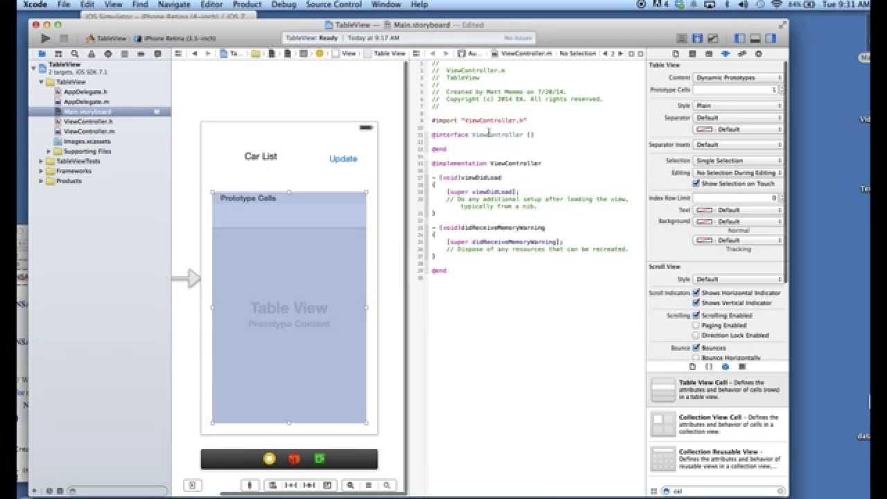 Xcode: How to Populate and Updated a TableView - YouTube