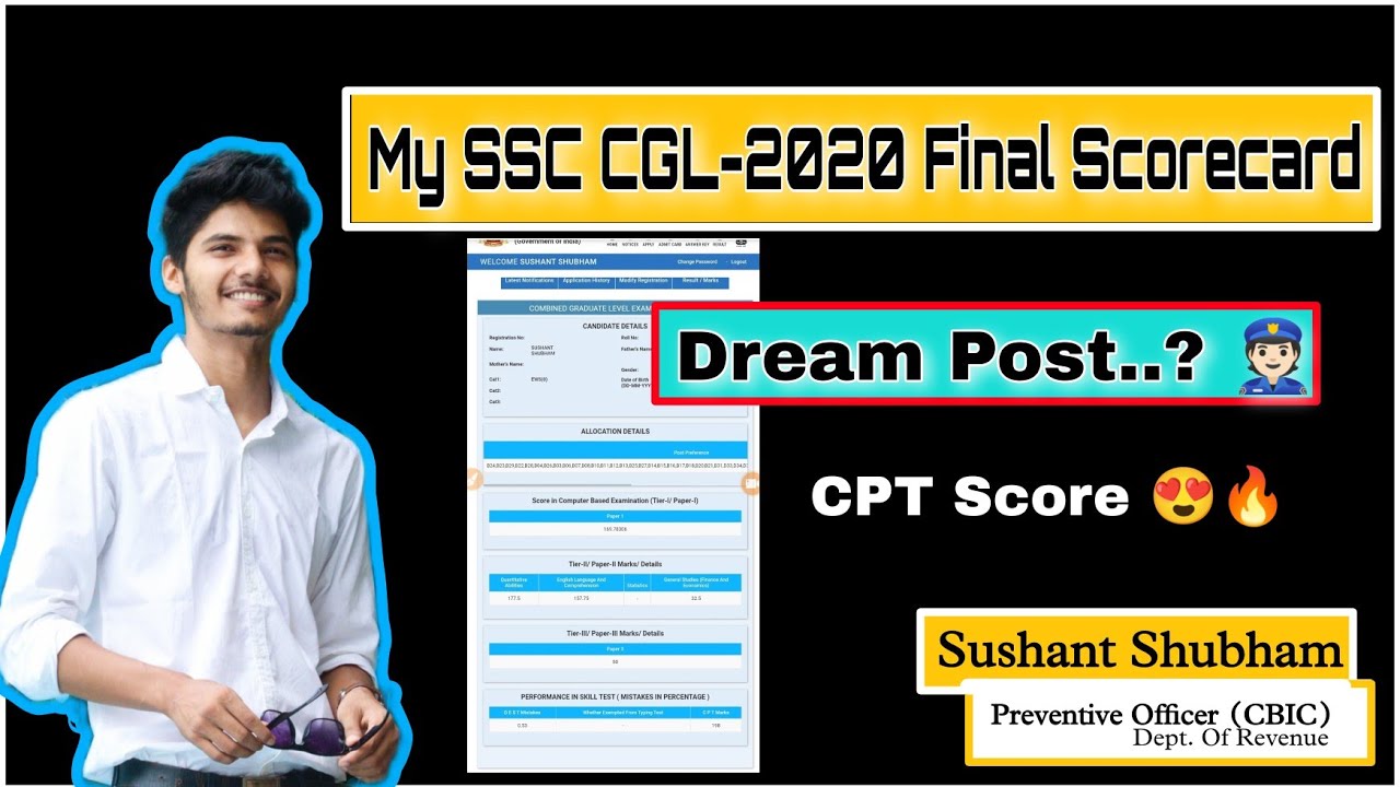 My Final Scorecard CGL 2020 || CPT Score🔥 🔥 - YouTube