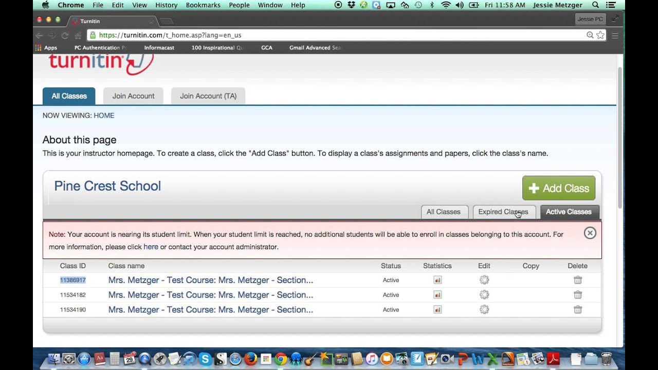 how a student enrolls in a www.turnitin.com course - YouTube