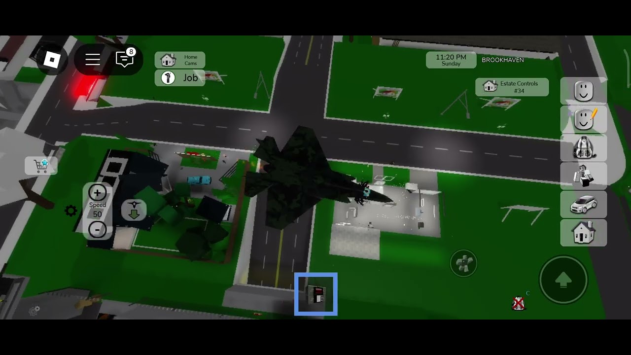 military jet gameplay(Brookhaven, nighttime, also a showcase) - YouTube