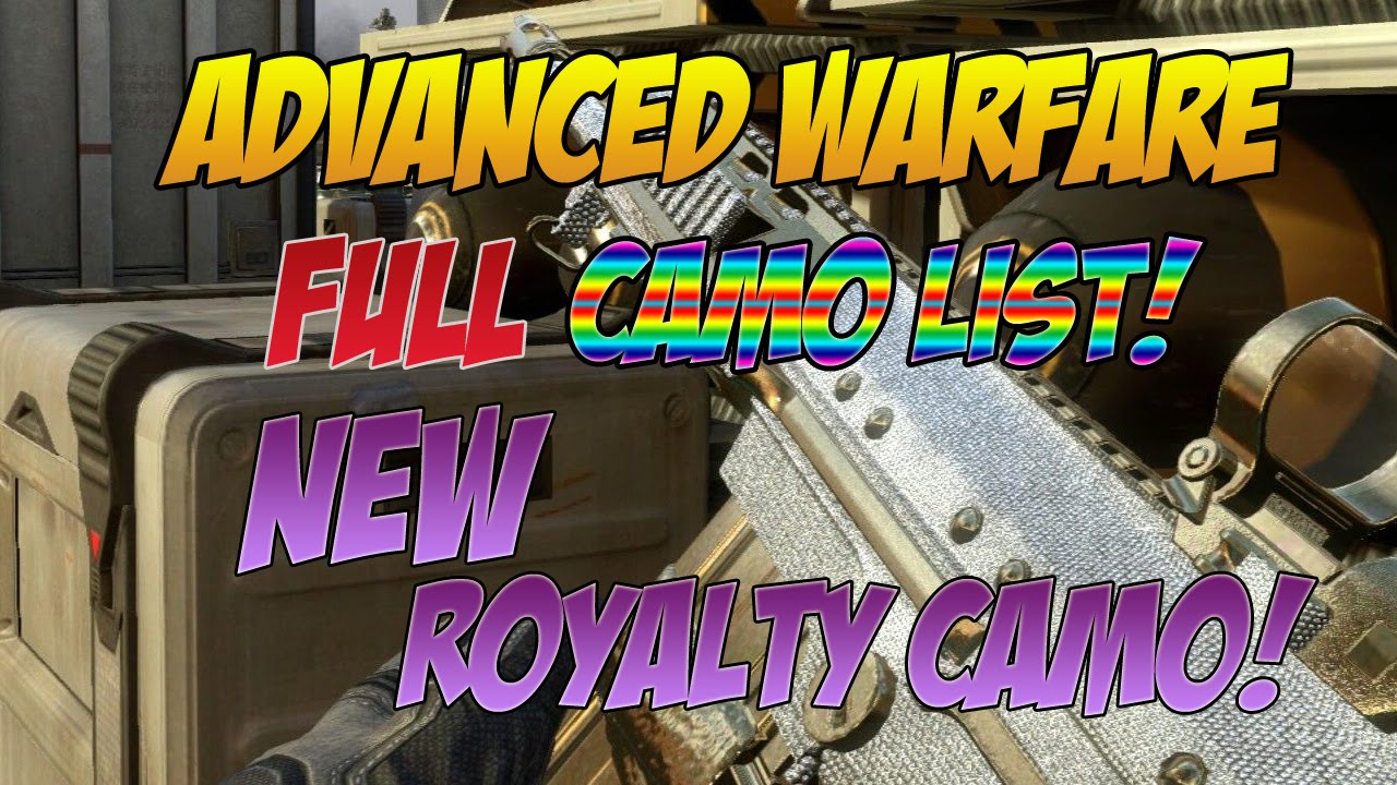 Call of Duty Advanced Warfare FULL CAMO LIST | Secret "Royalty Camo ...