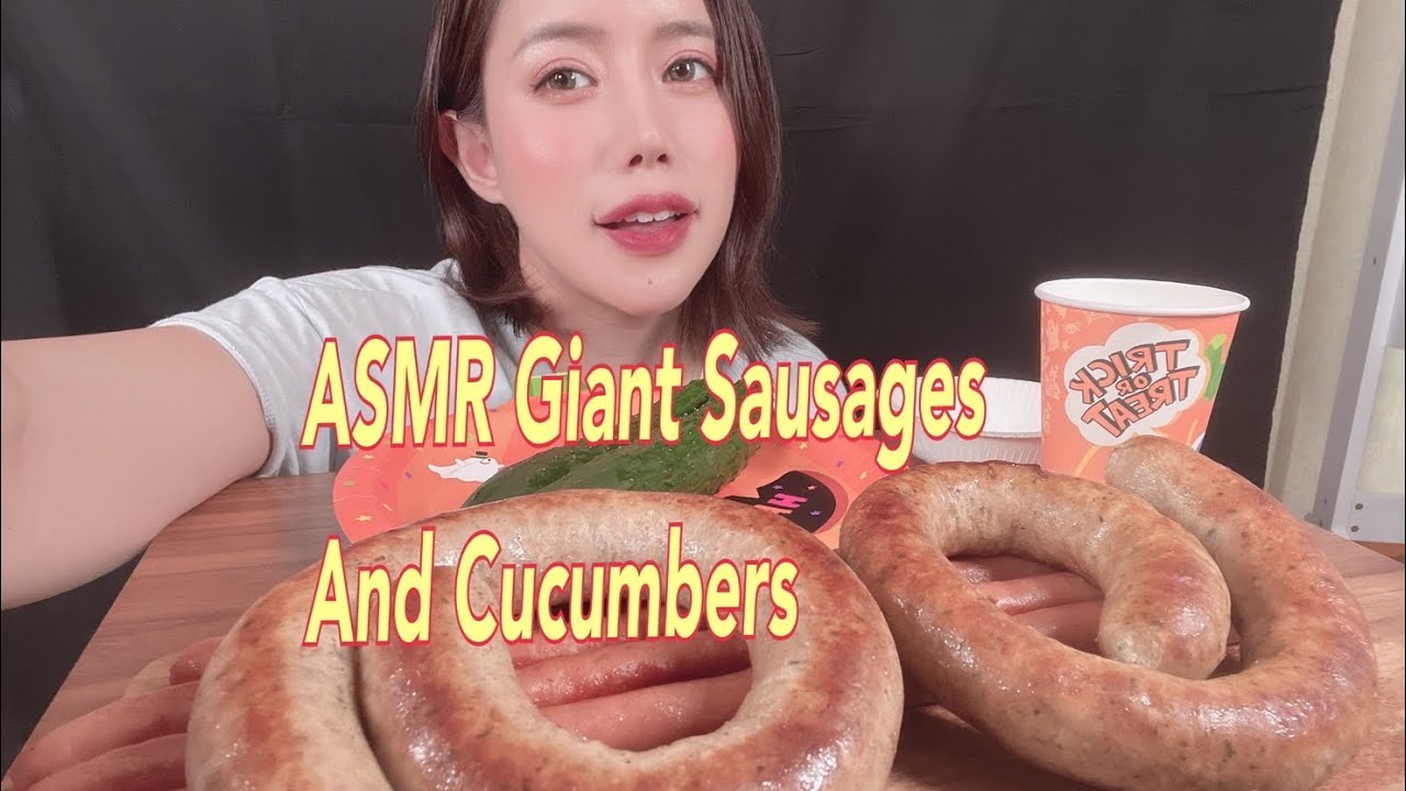 Asmr Giant Sausages And Cucumbers【mukbang Eating Sounds】【english