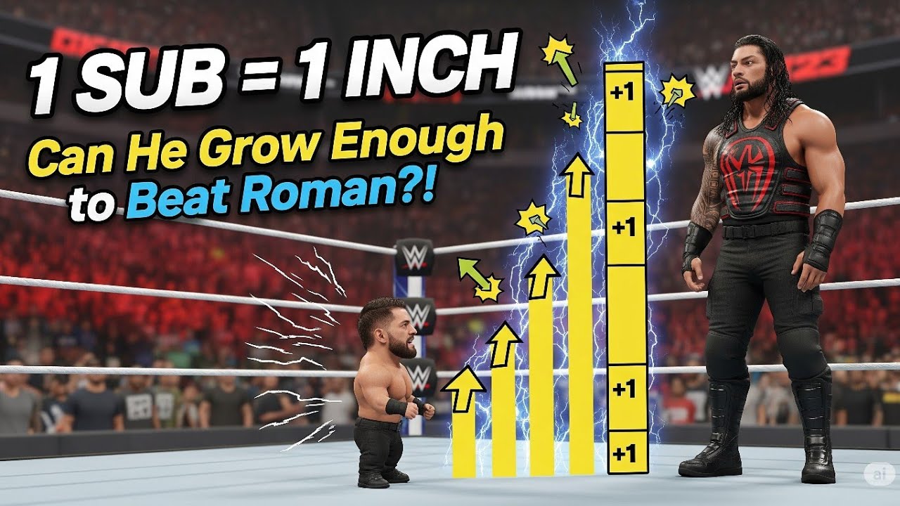 🔥 “1 SUB = 1 INCH GROWTH! Can My Tiny Wrestler Beat Roman Reigns? | WWE ...