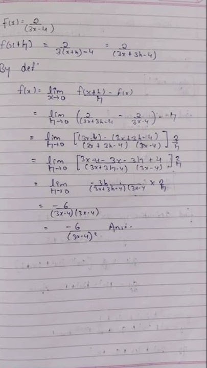 Differentiation of rational function - YouTube