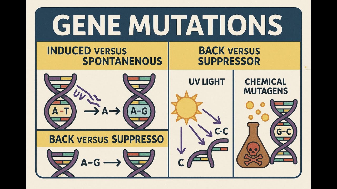 Genetic Mutations: Spontaneous, Induced, Back, and Suppressor Types ...