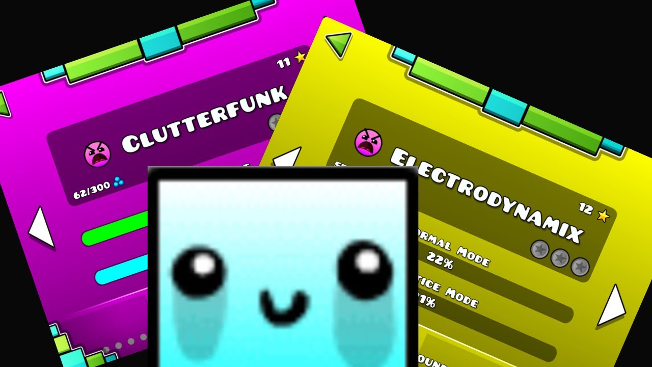 Playing electrodinamix and clutterfunk in geometry dash - YouTube