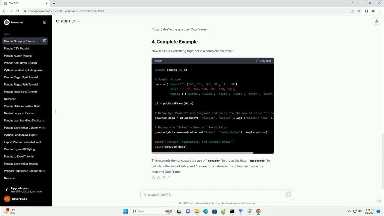 python pandas groupby aggregate rename - YouTube