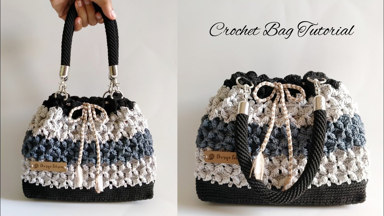 How To Make a Crochet Bag ~ Tas Rajut Terbaru Model Modern - YouTube
