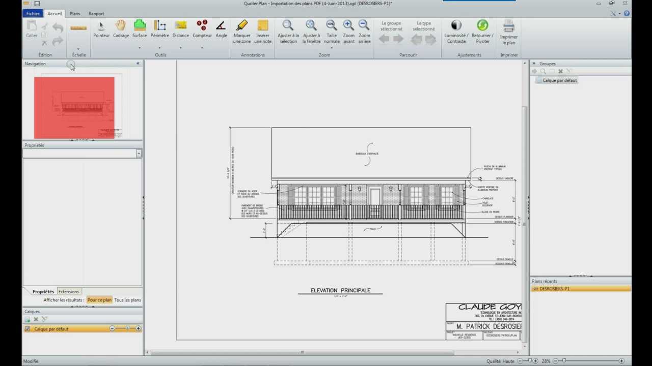 Importation des PDF avec le logiciel de métré Quoter Plan - YouTube