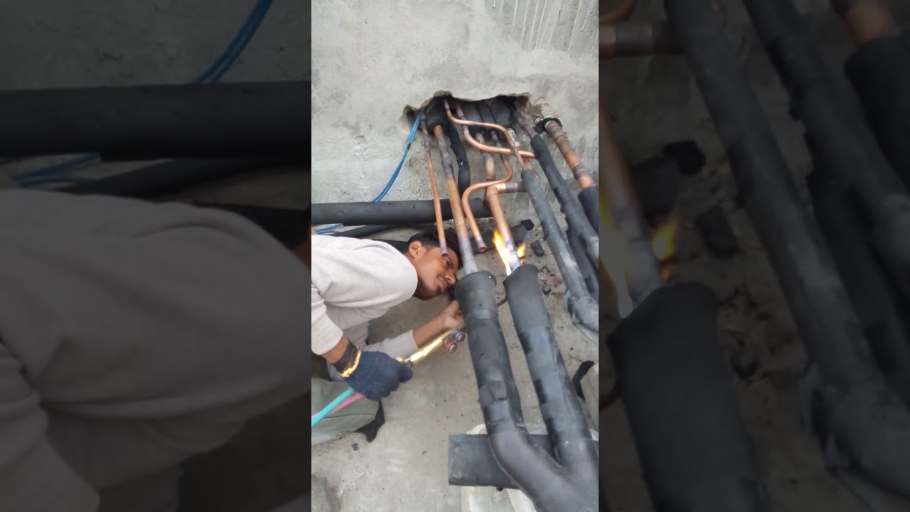 VRV . COPPER PIPING BRAZING - YouTube