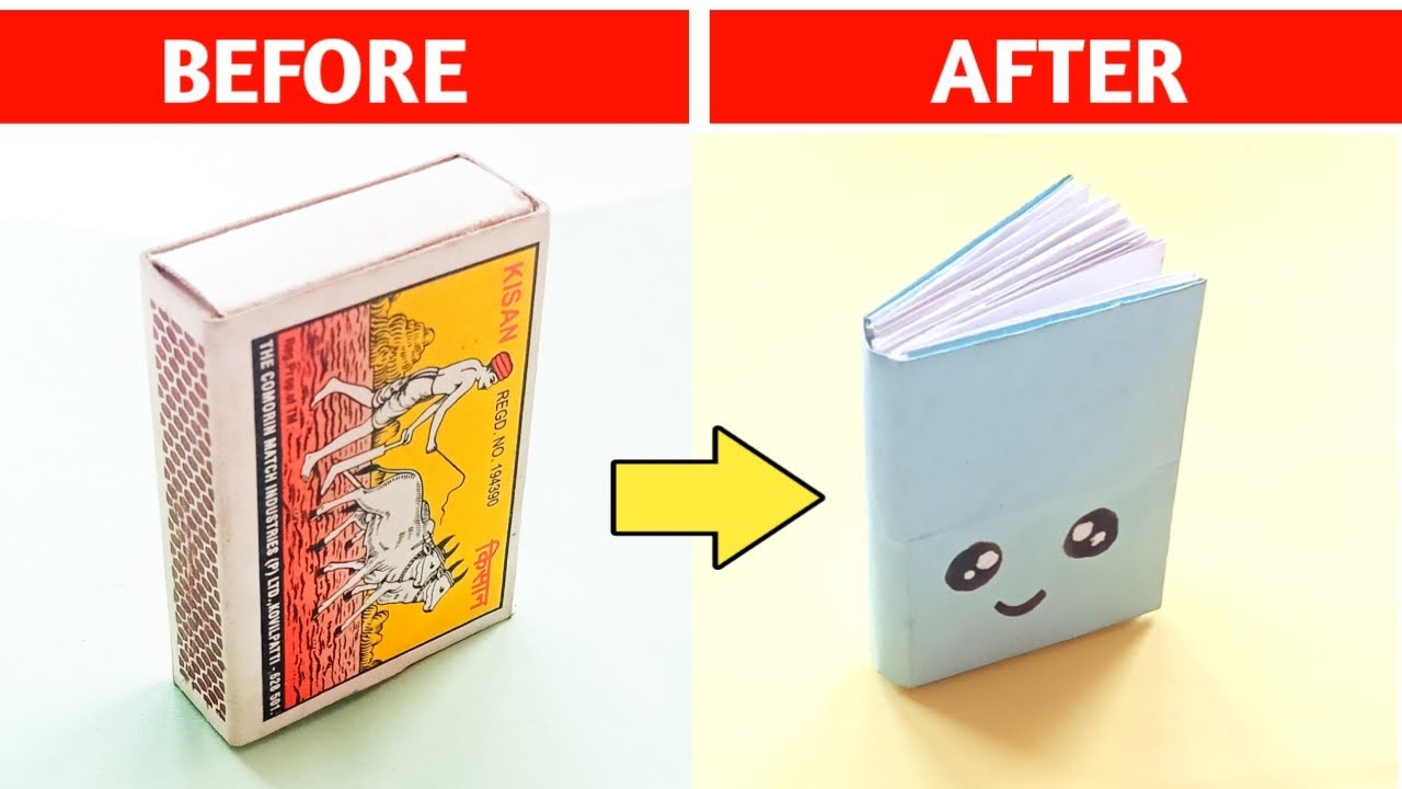 DIY MINI CUTE NOTEBOOK FROM MATCHBOX | HOW TO MAKE MINI NOTEBOOK AT ...