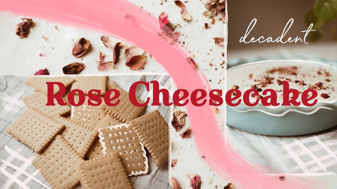 Easy vegan decadent rose cheesecake for a dinner - YouTube