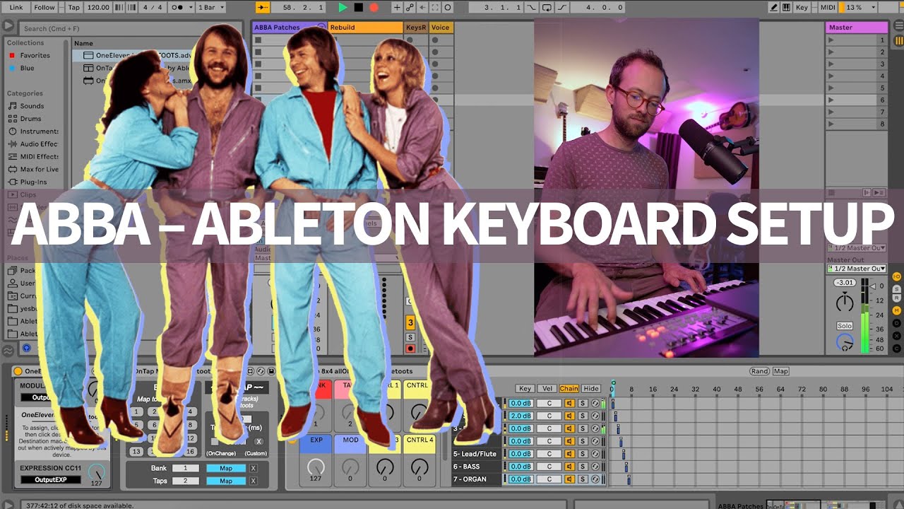 My keyboard rig for an ABBA cover band, using Ableton! - YouTube