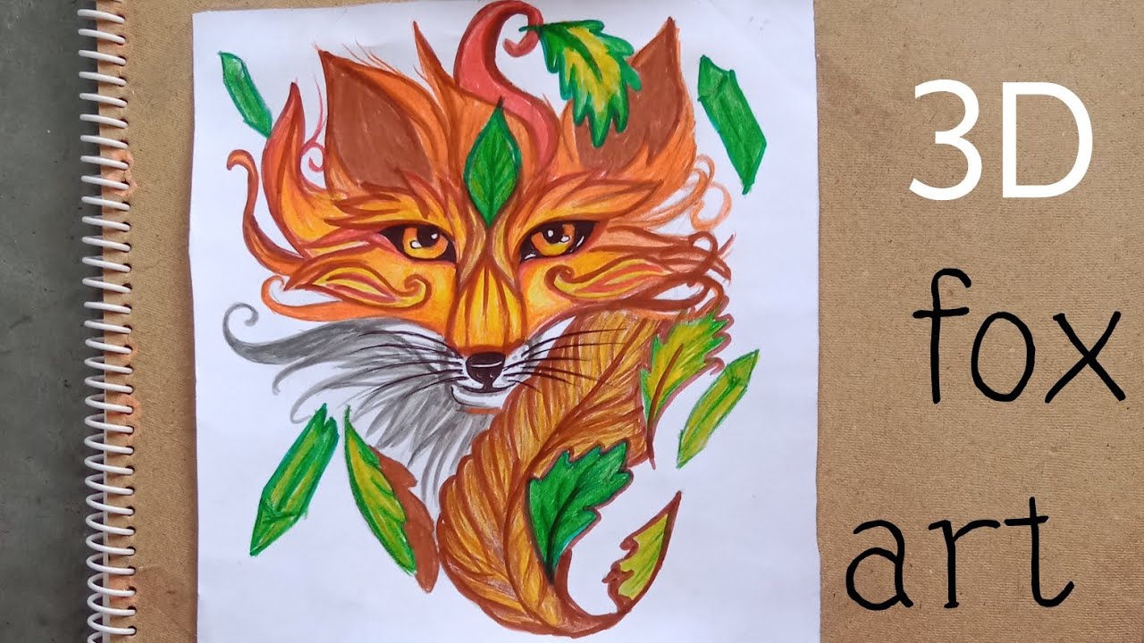 brown fox art | drawing | pencil drawing - YouTube