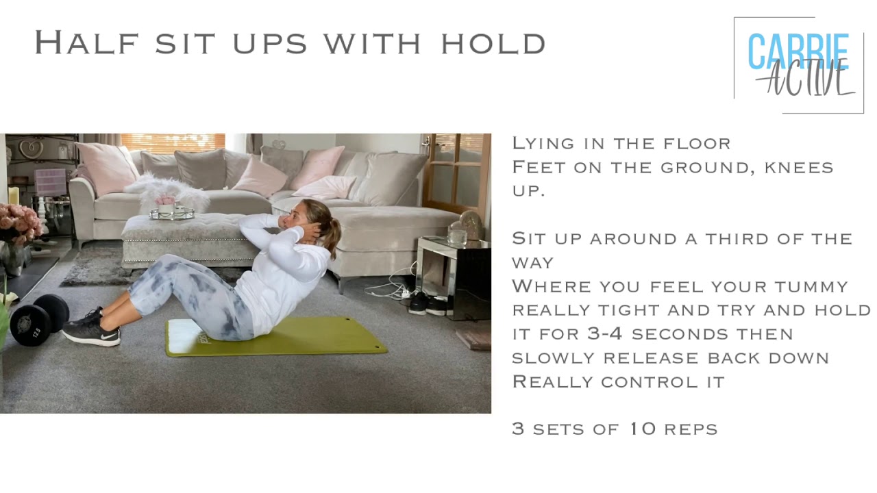 Half sit up with hold - YouTube