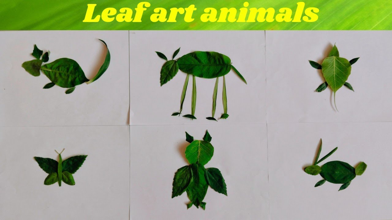 Leaf Art Ll Using Dry Leaves Make Pictures Of Different Animals Ll Leaf