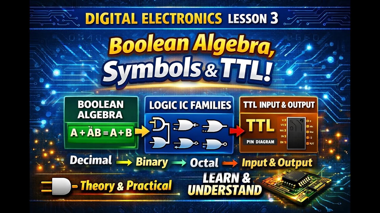 Boolean Algebra & Logic IC Fundamentals - Digital Electronics Lesson 3 ...