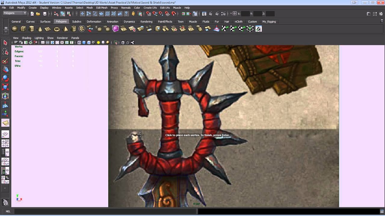 Handpainted Weapon: Modelling in Maya - YouTube