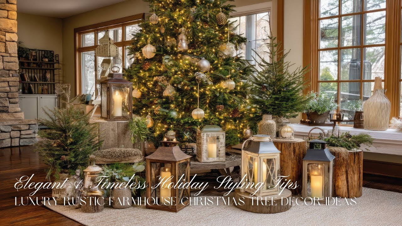 Luxury Rustic Farmhouse Christmas Tree Decor Ideas | Elegant & Timeless ...