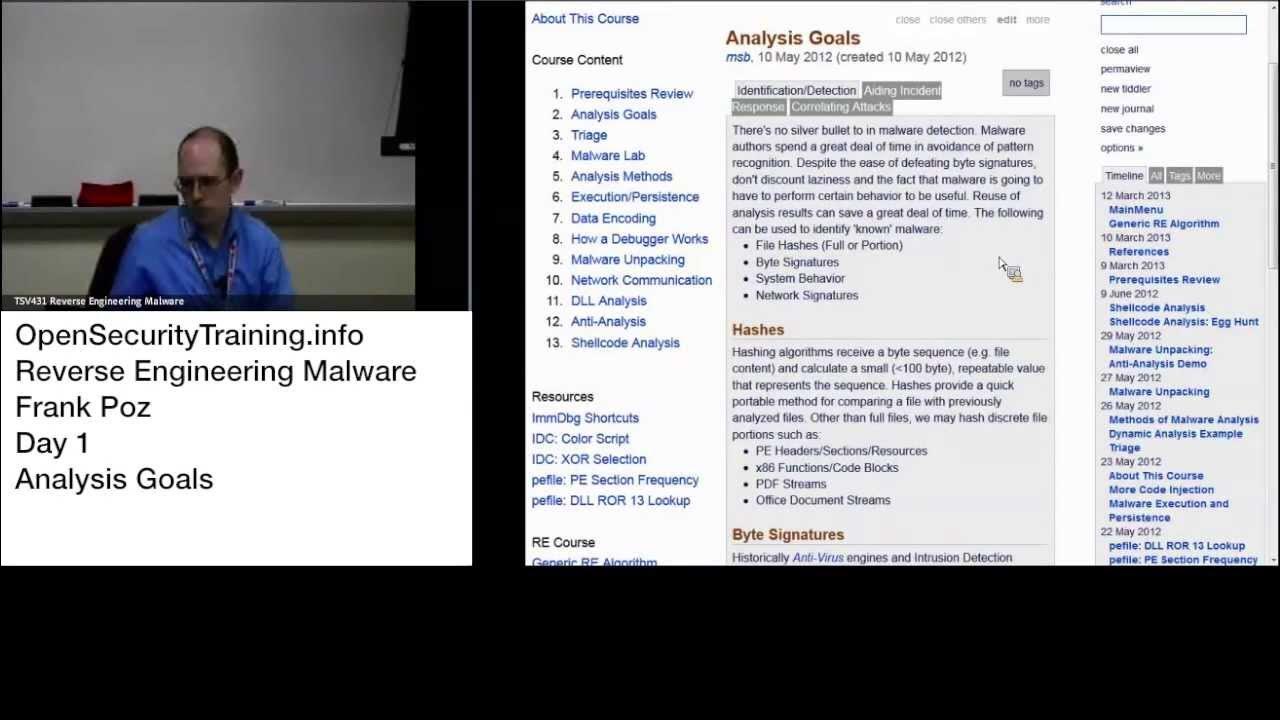 Reverse Engineering Malware Day 1 Part 2: Analysis Goals - YouTube