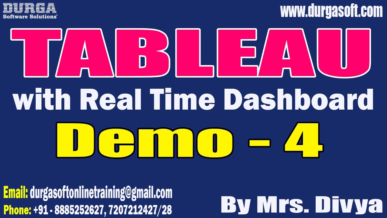 TABLEAU with Real Time Dashboard tutorials || Demo - 4 || by Mrs. Divya ...