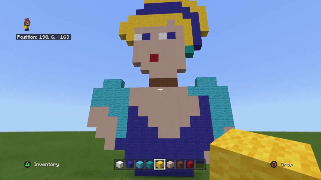 How To Build A Cinderella Pixel Art Tutorial- Minecraft - YouTube