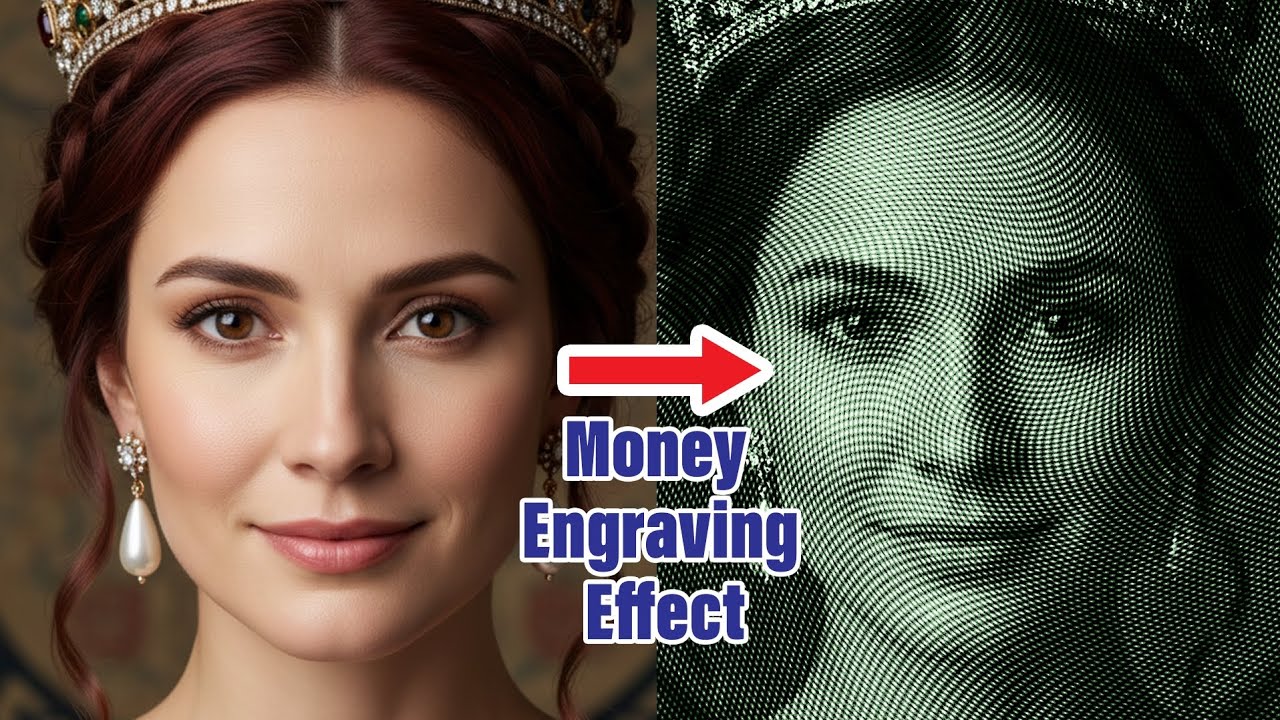 Money engraving effect in Photoshop #moneyengraving - YouTube