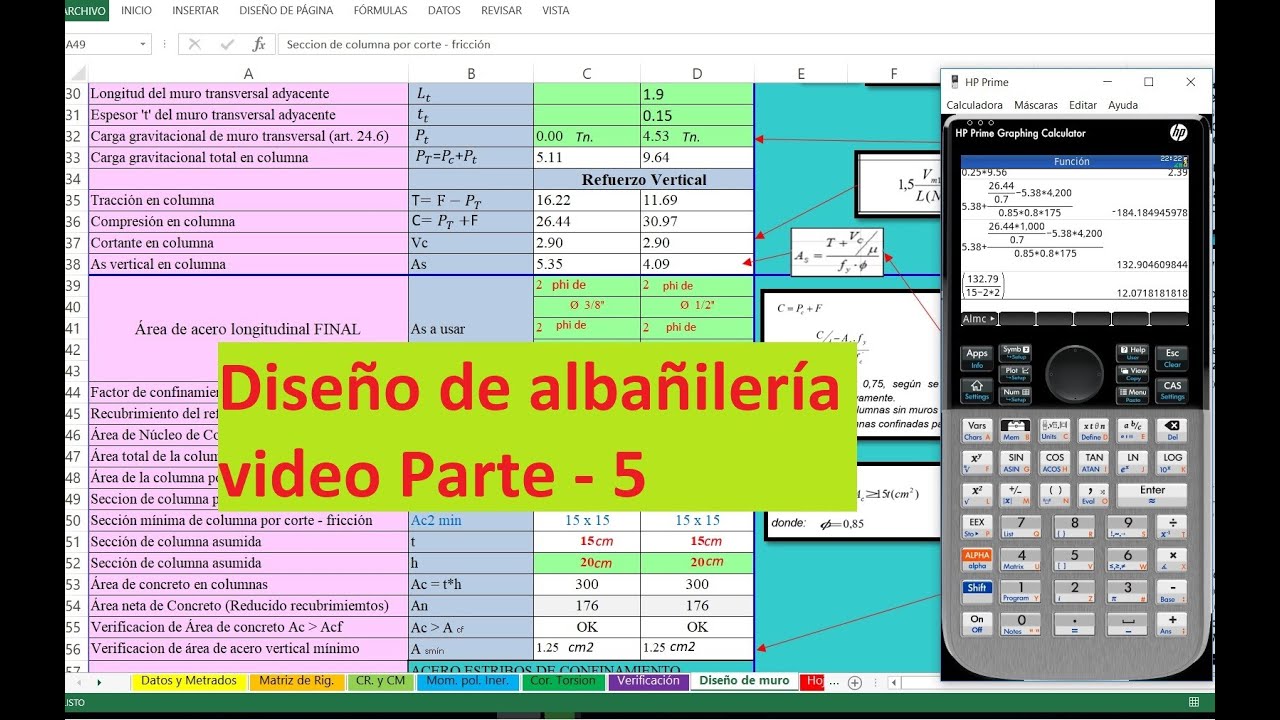 Diseño de albañilería Confinada parte - 5 (Diseño refuerzo, Estribos ...