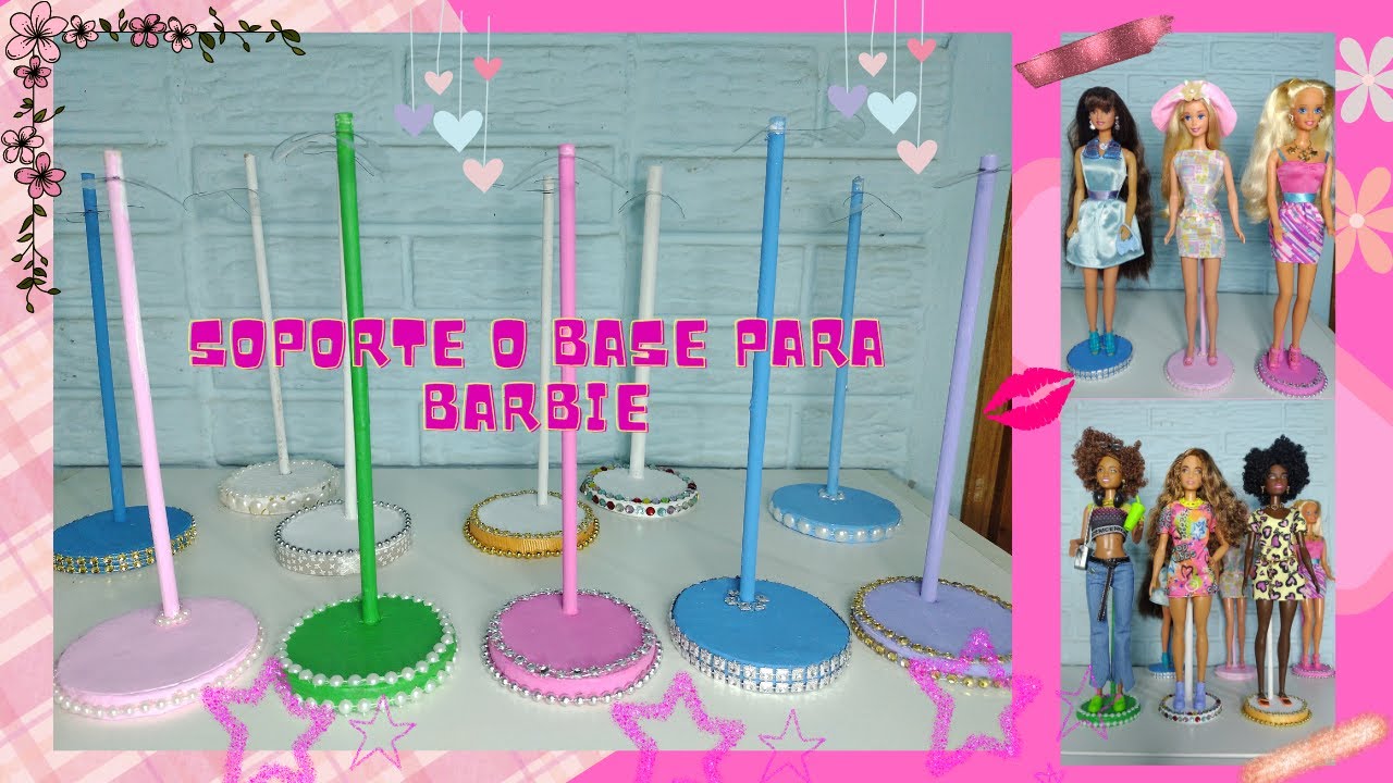 COMO HACER SOPORTES O BASE PARA MUÑECAS BARBIE - YouTube