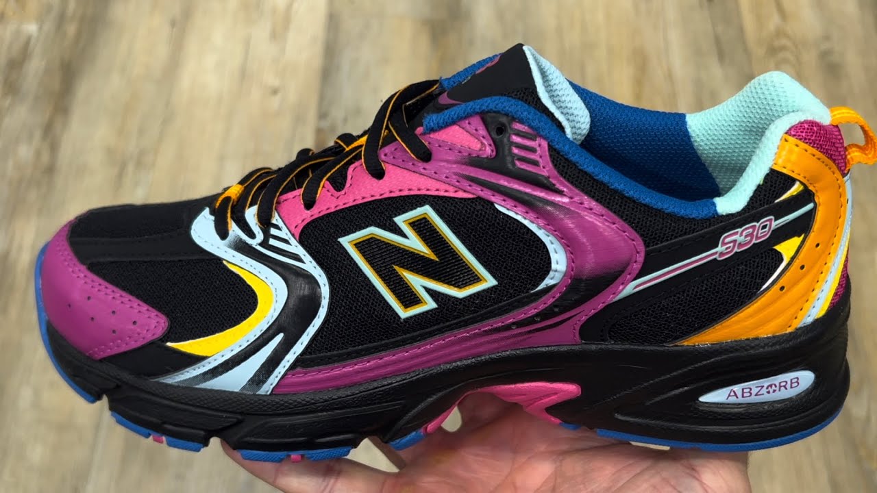 New Balance 530 Neon Nights Black Multicolor Shoes - YouTube
