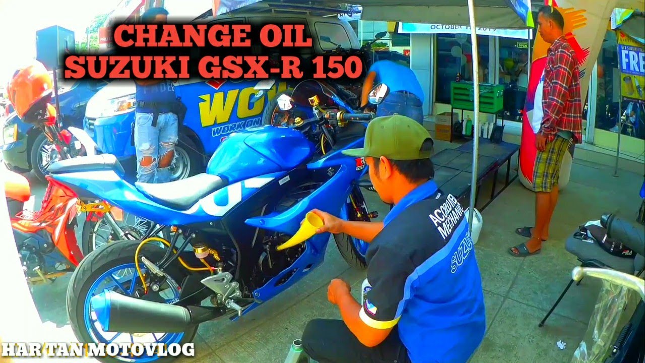 How to change oil Suzuki gsx-r150 - YouTube