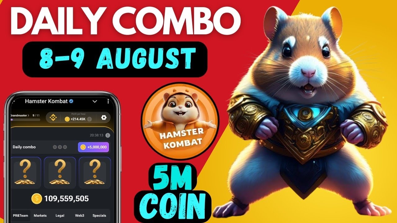Hamster Kombat Daily Combo 9 August | 8th to 9 August | Hamster Daily ...