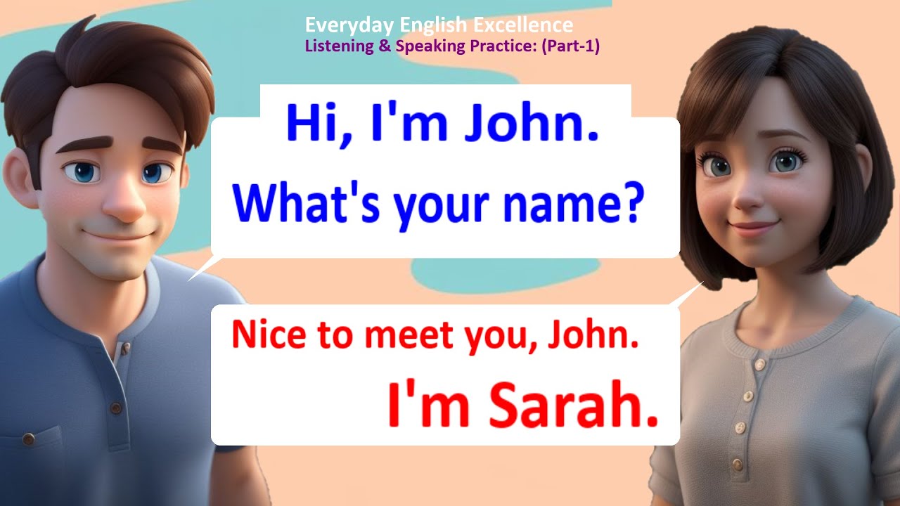 Introducing Yourself - Basic English Conversation Practice | Listening ...