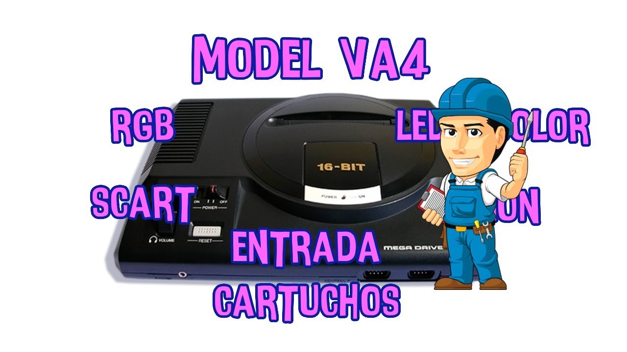 MOD MEGADRIVE VA4 MODEL: CARTUCHOS JAP + RGB + REGION + LED + SCART ...
