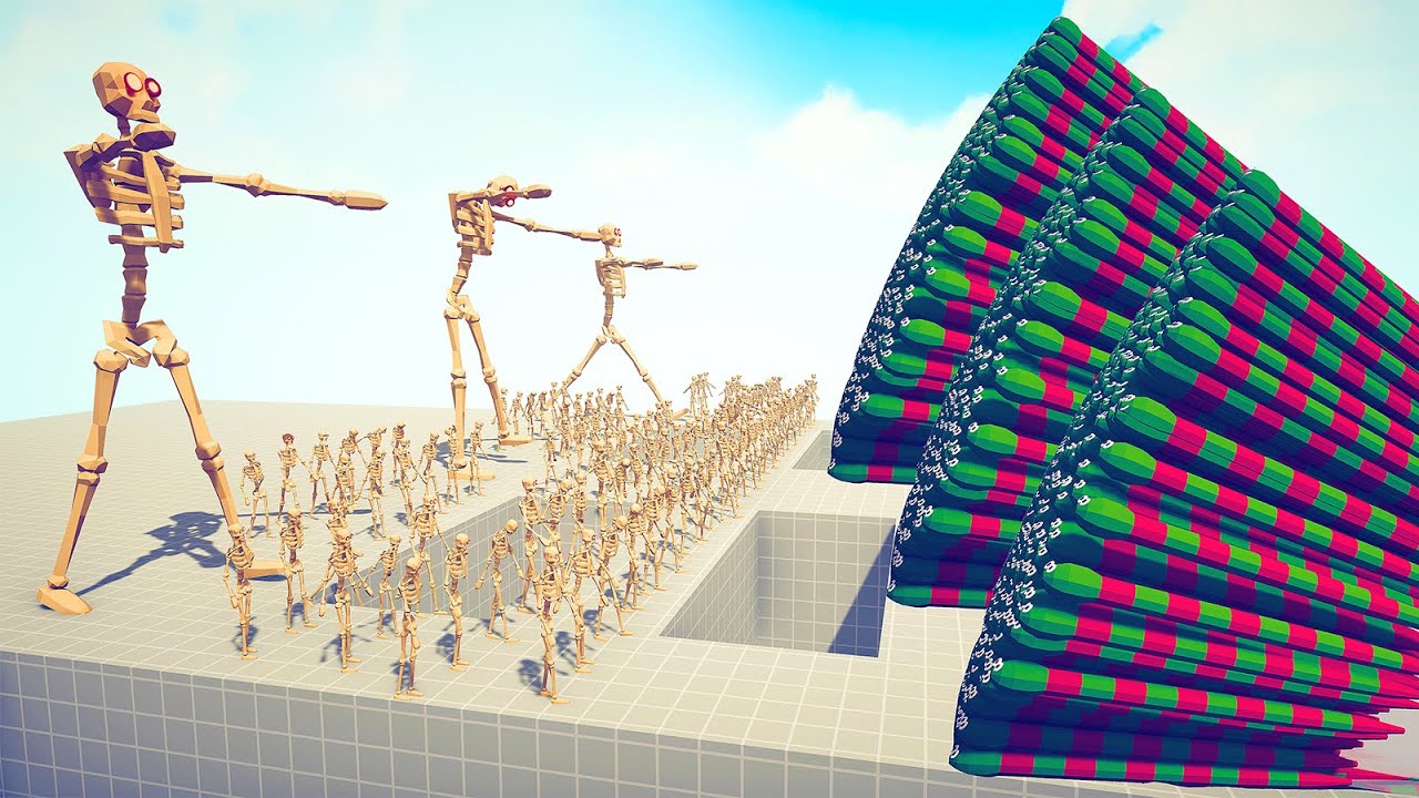 100x SKELETONS + 3x GIANT SKELETONS vs 3x EVERY GOD - Totally Accurate ...