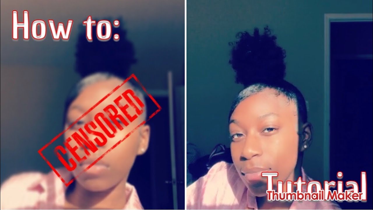 HOW TO:High Bun with Swoop on Natural 4c Hair - YouTube