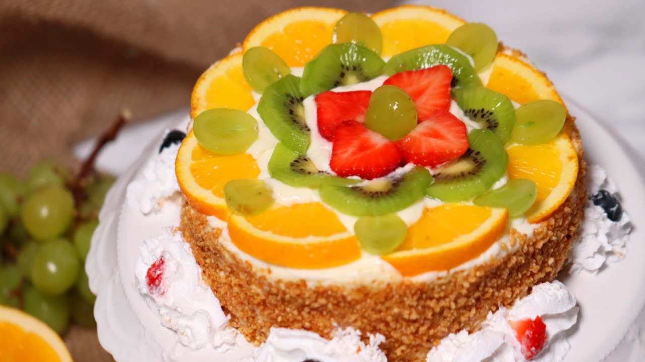 How to Make Vegan Creamy Cake with Fresh Fruits | Homemade Vegan ...