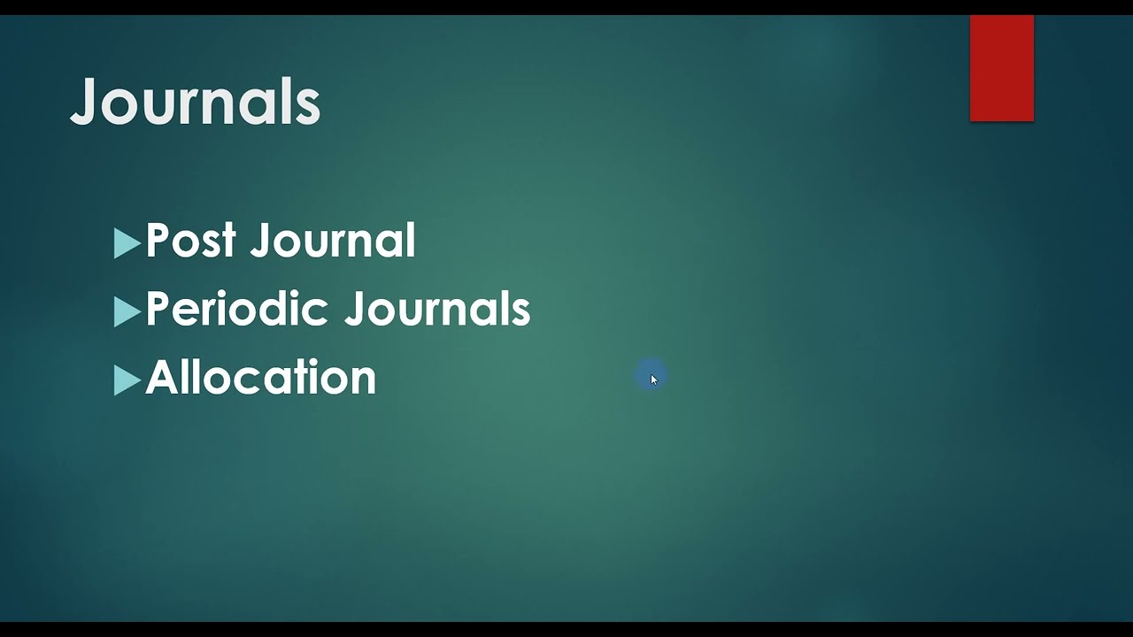 periodic journal for journal entries in dynamics 365 - YouTube