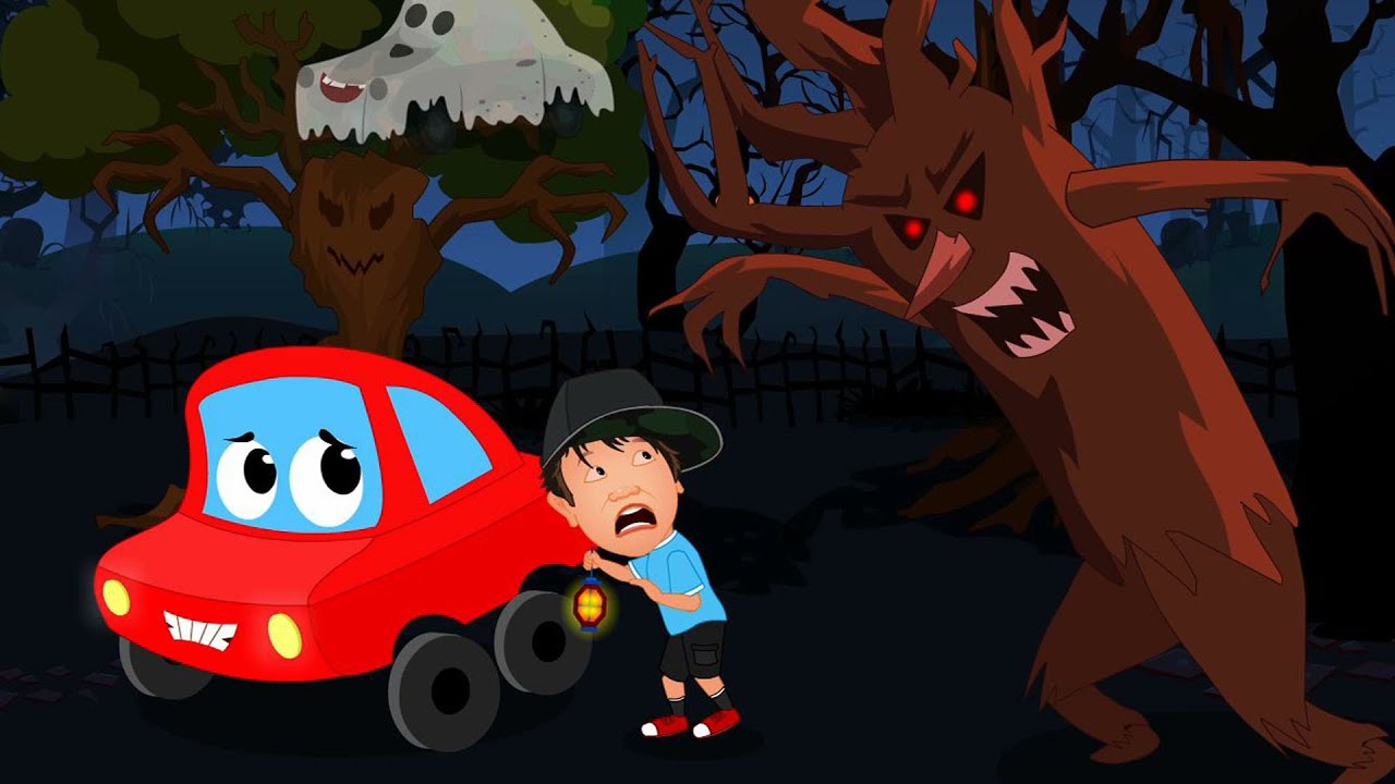 Little Red Car In The Scary Woods | Car Rhymes And Songs - YouTube