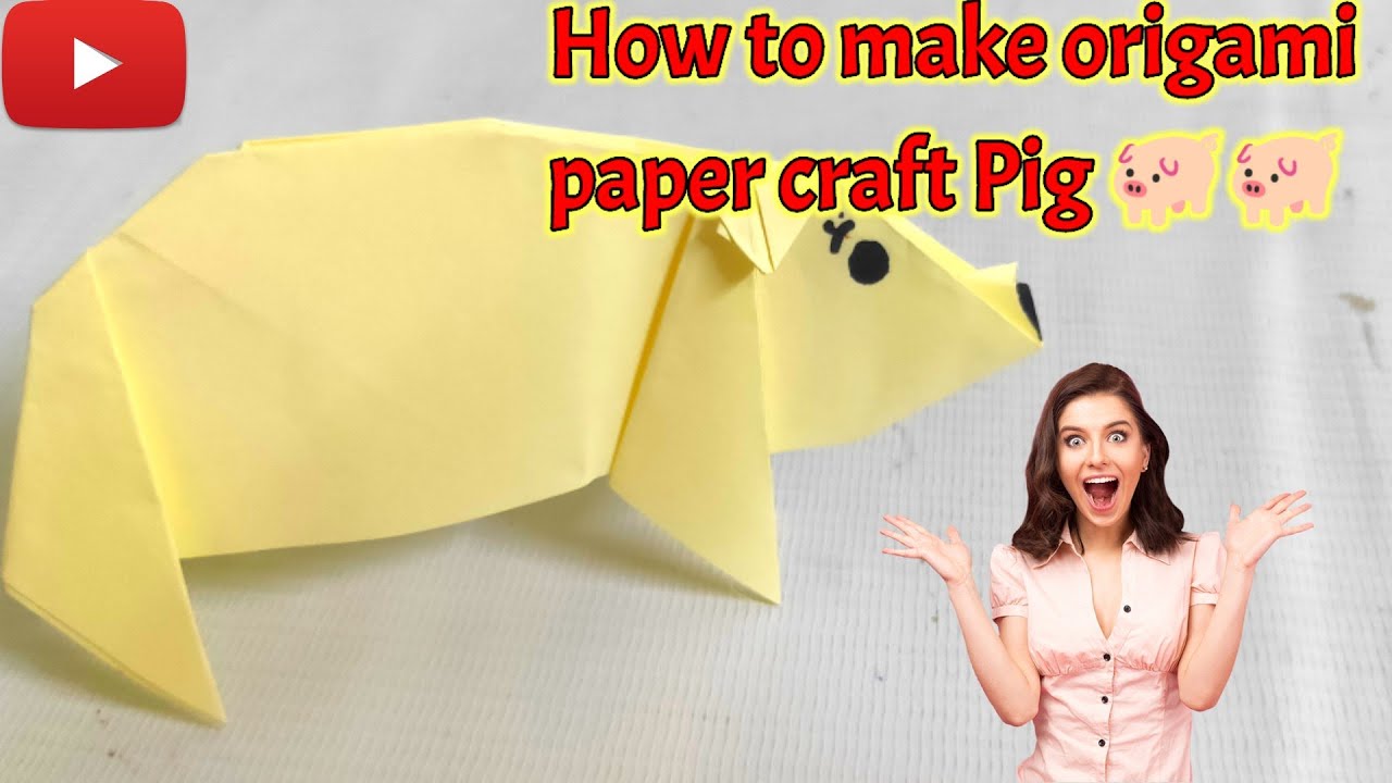 Easy way to make paper pigs for kids at home//how to make origami paper ...